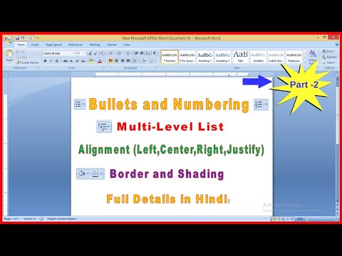 How to use Bullets and Numbering in Microsoft Word document | Hindi me