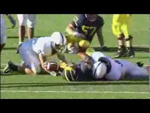 Michigan's Mike Hart rips off a 15 yard run against Penn State