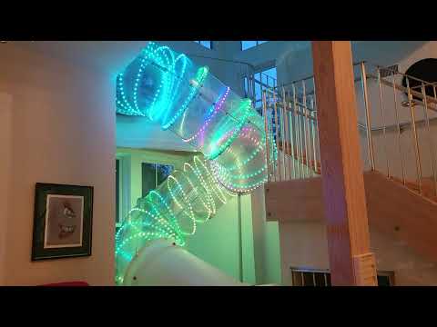 Twinkly Pro Lights on Slide at Dr Treys Office in Fairhope Alabama