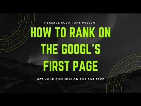 How to rank/bring your website / page on google's First page.