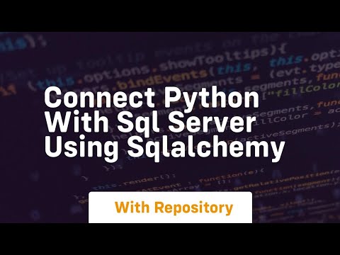 Connect python with sql server using sqlalchemy
