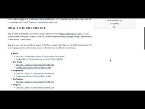 How to Start a Corporation in Alaska | Articles of Incorporation