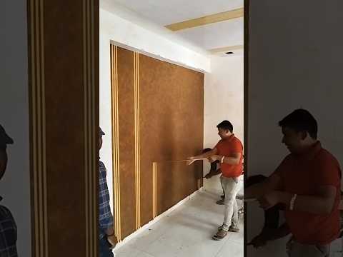 Asian paints royal play masking tape texture design golden colour #texture #painting #art #shorts