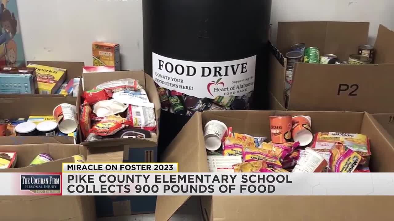 Miracle on Foster: Pike County Elementary collects 900 pounds of food