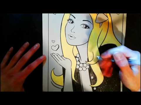 Barbie coloring page for kids / color with me ✍