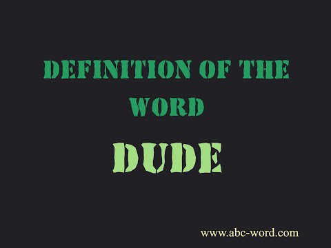Definition of the word "Dude"