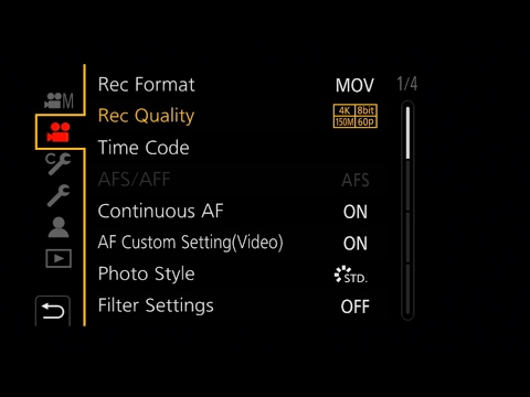 GH5 Menu system explored, part 2