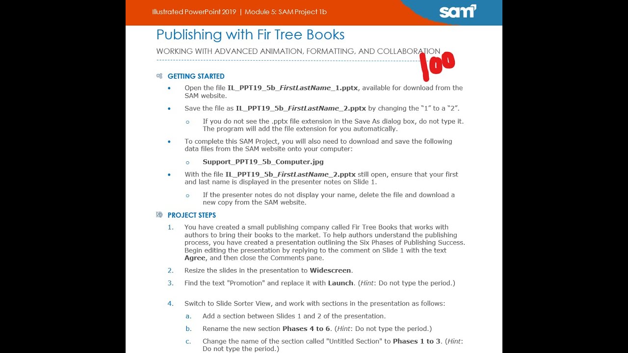 Illustrated PowerPoint 2019 | Module 5: SAM Project 1b