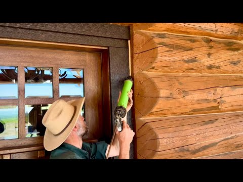 Chinking A Beautiful Meadowlark Log Home- Teton Mountains, Idaho