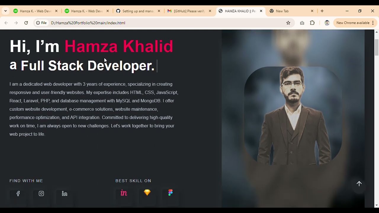 My Web Development Portfolio | Hamza Khalid