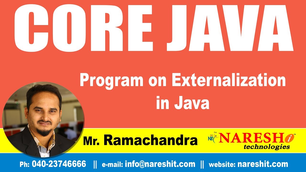 Core Java Tutorials | Program on Externalization in Java ? | Mr.Ramchandra