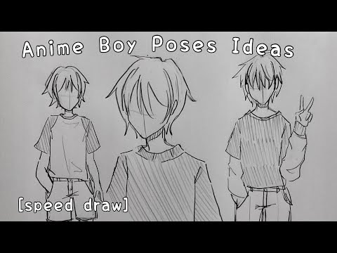 Anime Boy Poses Ideas | drawing ideas for beginners | speed draw