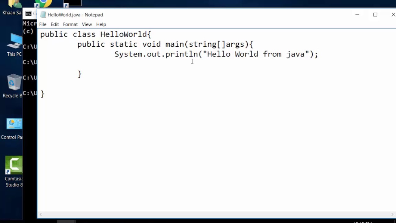 How to  Write helloWorld  java program using  notepad , CMD  and jdk 1.8- java Tutorial 1