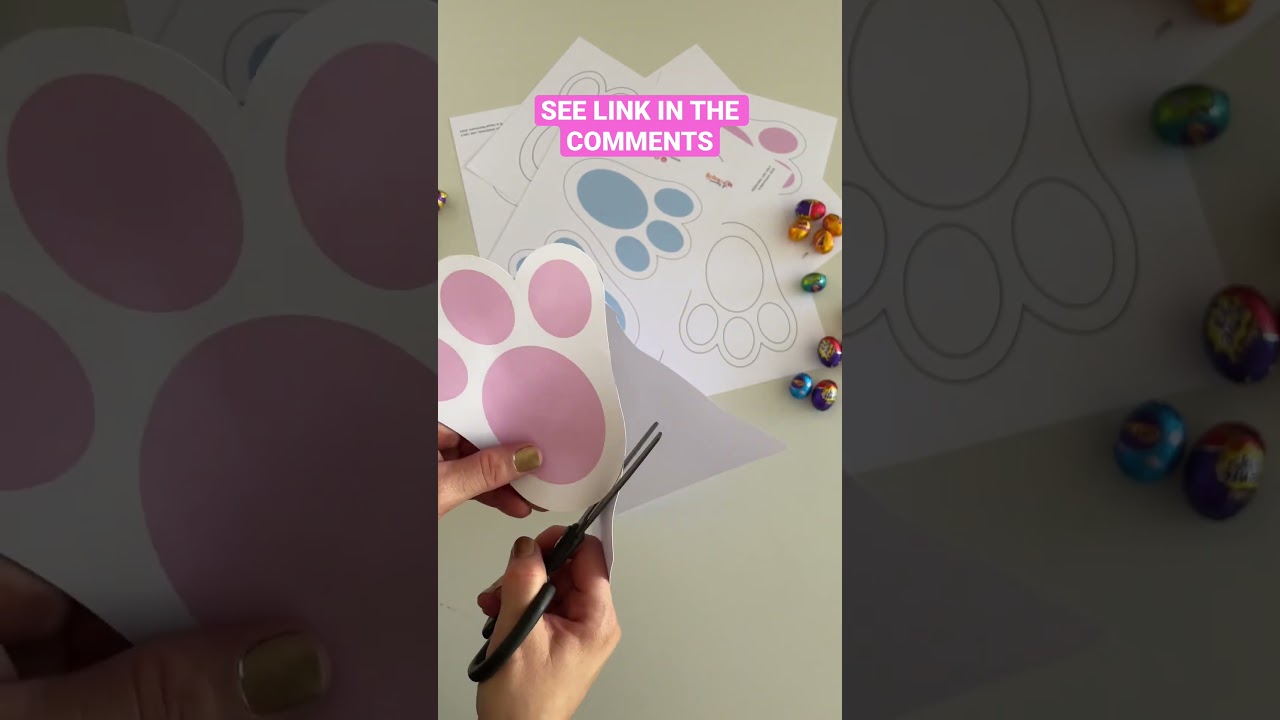 Cute Pink Printable Easter Bunny Feet | Perfect for Kids Easter Egg + Scavenger Hunts! 🐰#shorts