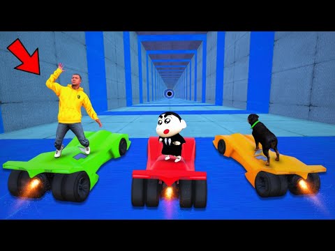 FRANKLIN AND SHINCHAN TRIED THE IMPOSSIBLE LONGEST TUNNEL PARKOUR CHALLENGE GTA 5