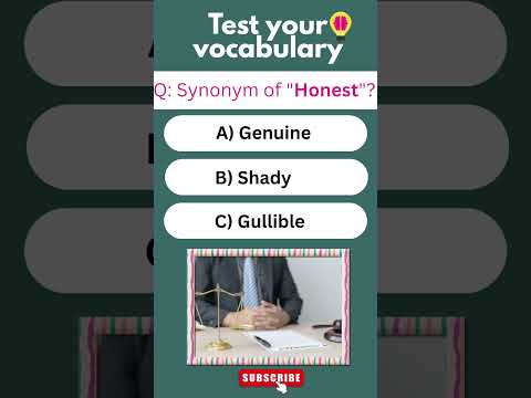Guess Synonym for honest. #vocabulary #synonyms #trivia #englishvocabulary #shorts