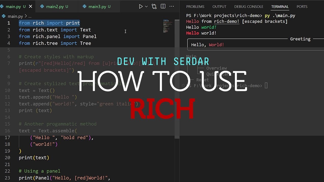 How to prettify command line output in Python with Rich