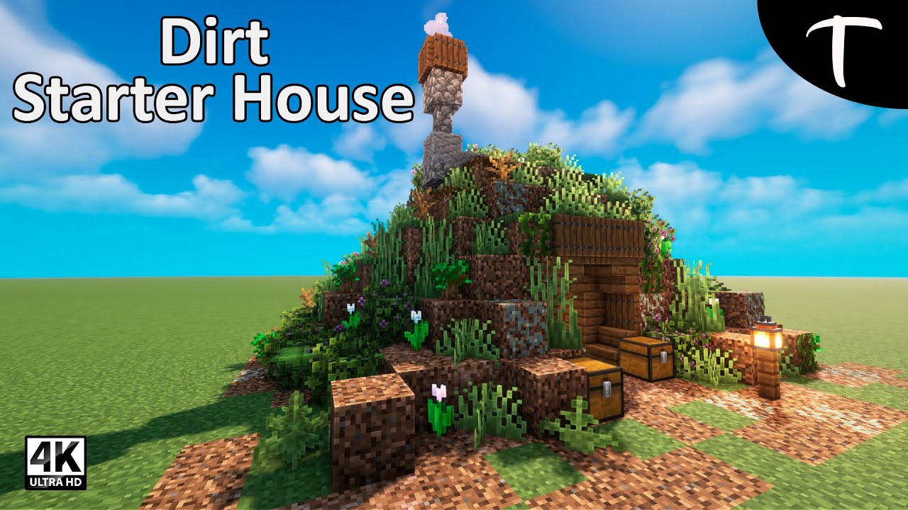 Minecraft Dirt Starter House Tutorial [How to Build]
