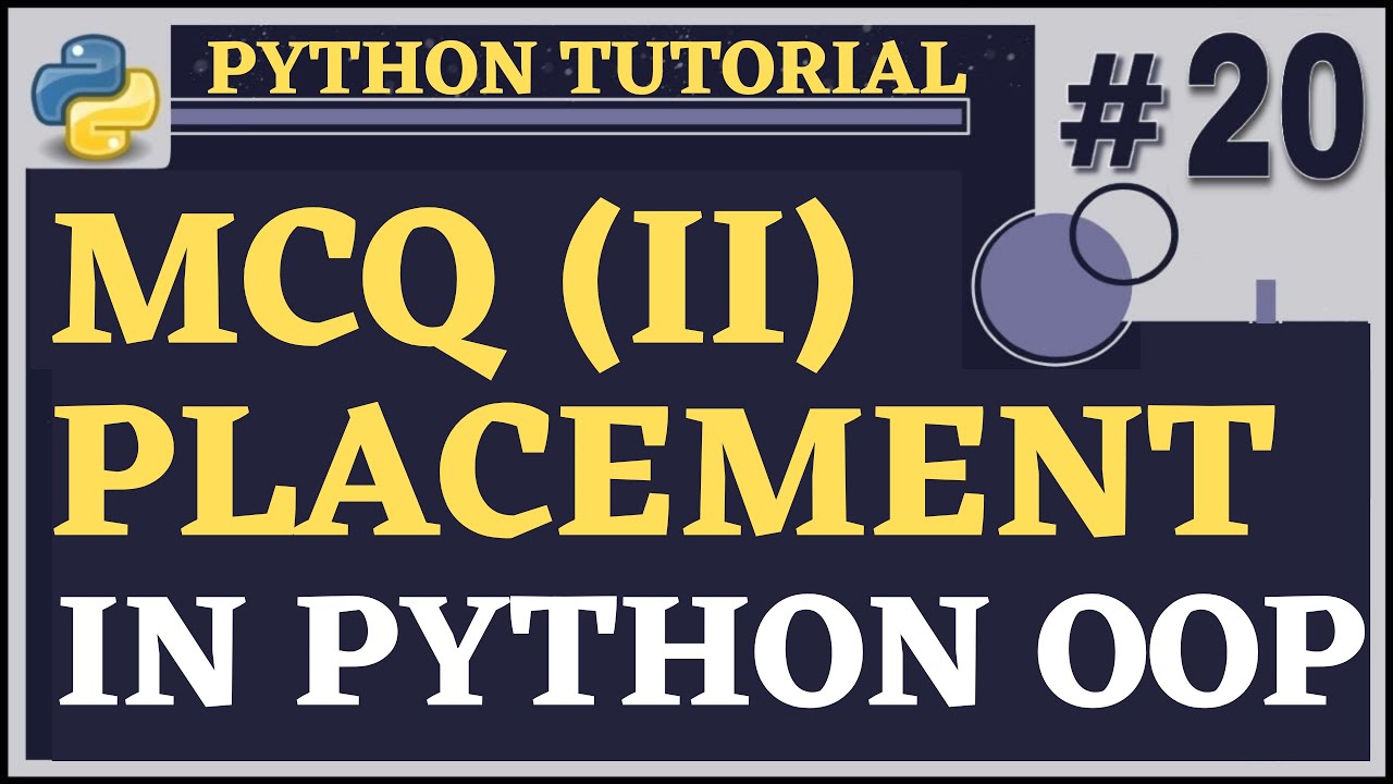Object Oriented Programming Multiple Choice Questions | Python Tutorial for Beginners | Python