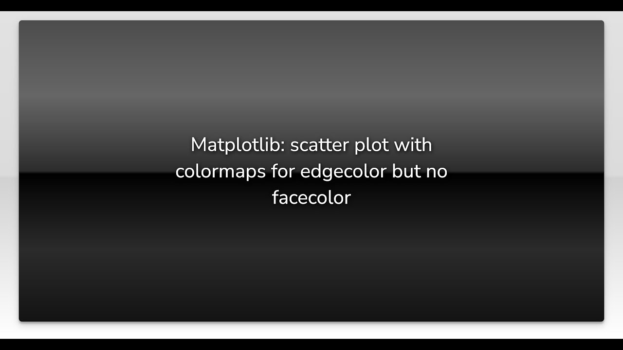 Matplotlib: scatter plot with colormaps for edgecolor but no facecolor