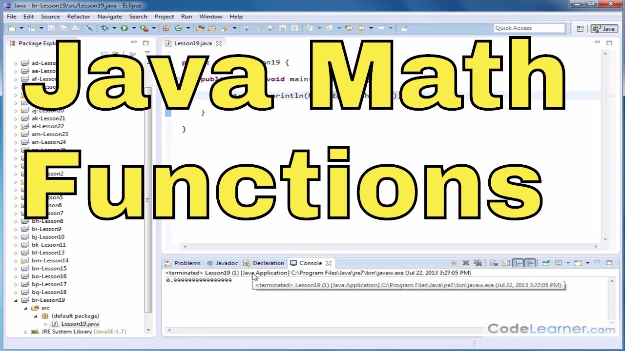 Java Tutorial - 19 - Sin, Cos, and Tangent (Math Functions)