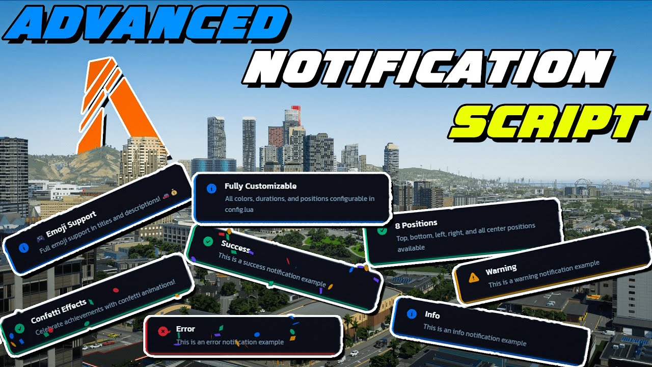 Free Advanced Notification System Script | Modern Notification | QBCore/ESX | FiveM Tutorial #166