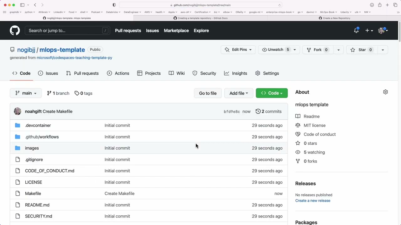 GitHub Repo with teaching template