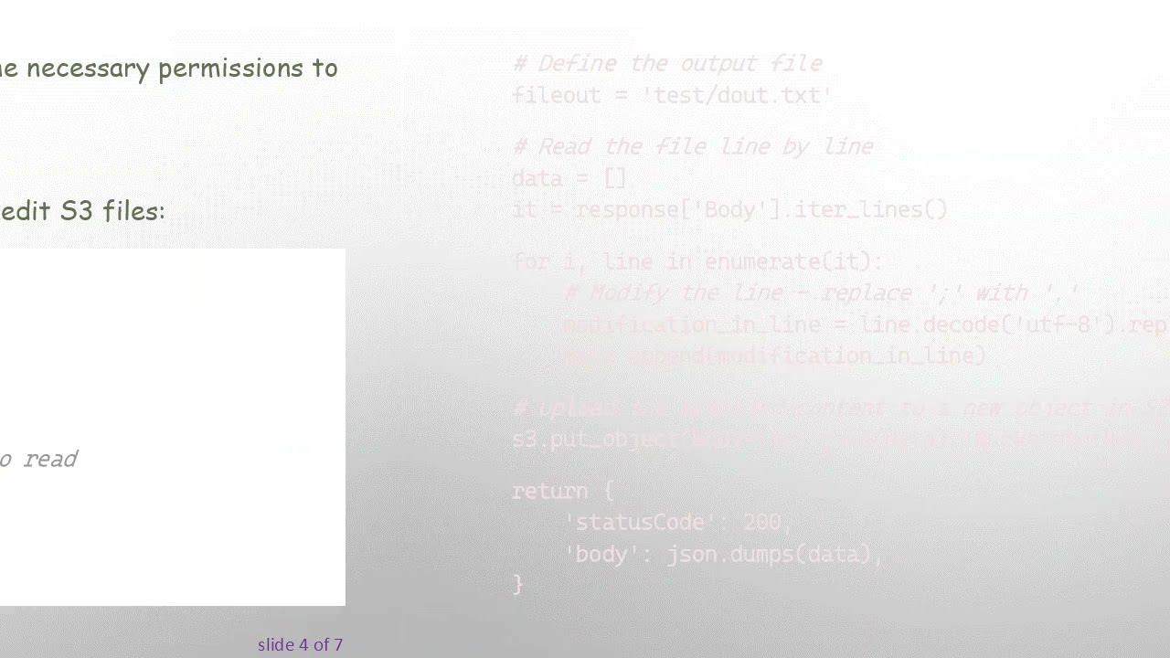 How to Efficiently Edit S3 Files with Python using AWS Lambda