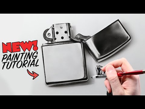 PAINT a realistic ZIPPO Still Life! | Airbrush Painting Tutorial (part 1 of 2)