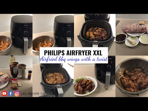Easy BBQ chicken wings - How long and what temperature to airfry in Philips AirFryer XXL Avance