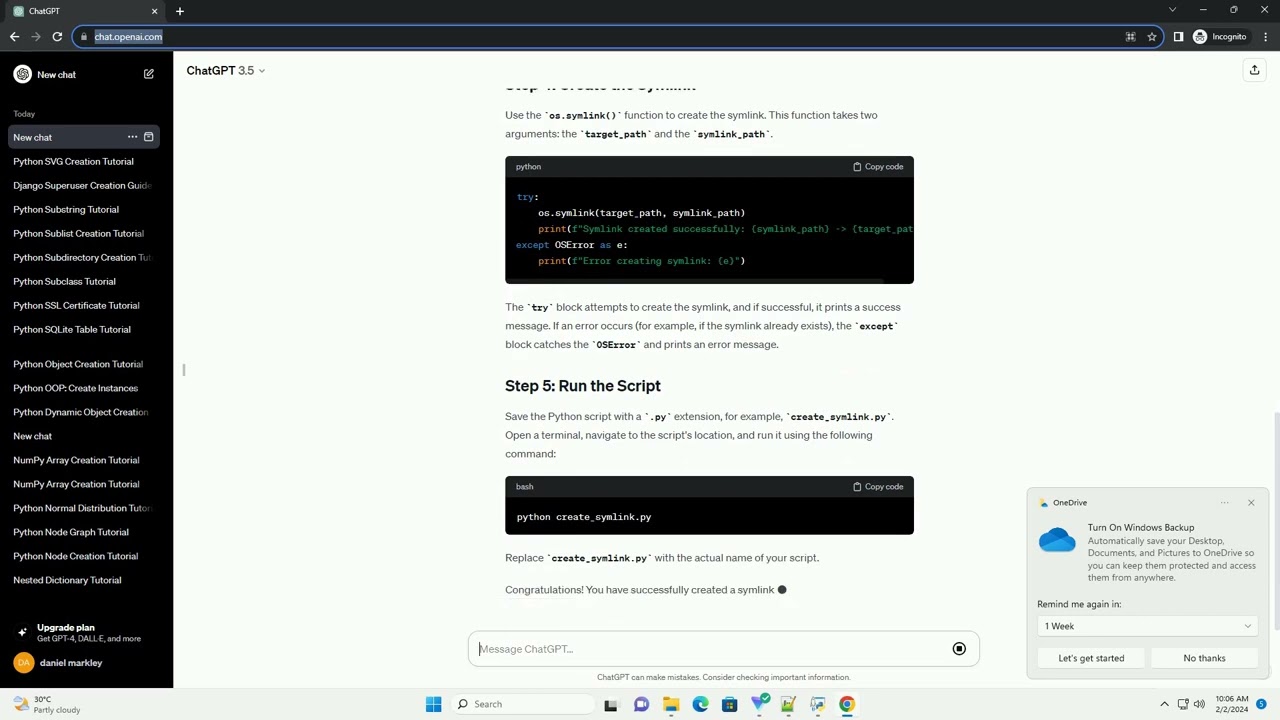 python create symlink