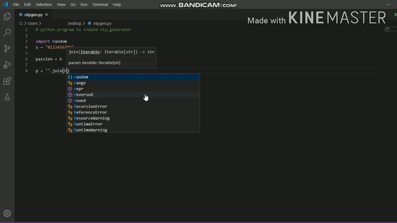 Creating Random OTP Generator in Python with source code