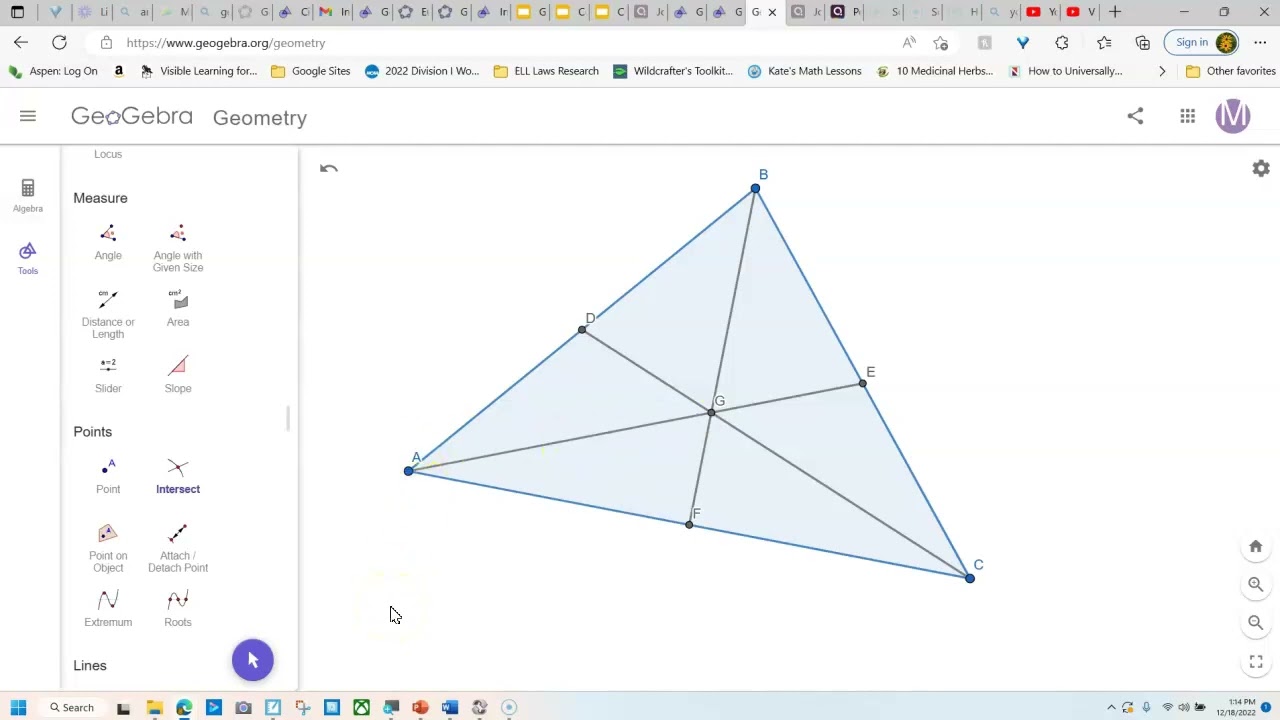 GeoGebra Construction: Centroid and Orthocenter
