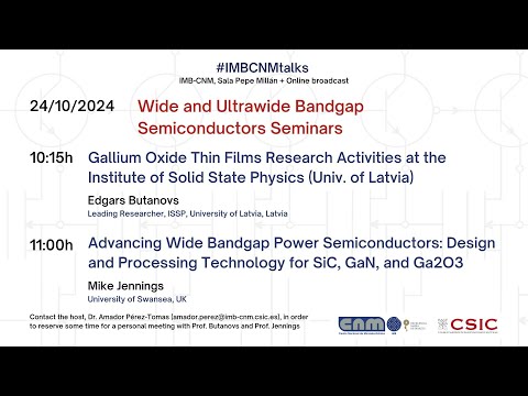 IMB-CNM Talks: Gallium Oxide Thin Films Research Activities at the Institute of Solid State Physics