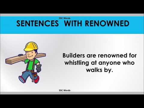 Renowned - Improve English - Meaning and 5 sentences - GRE / CAT / GMAT word - SSC Words
