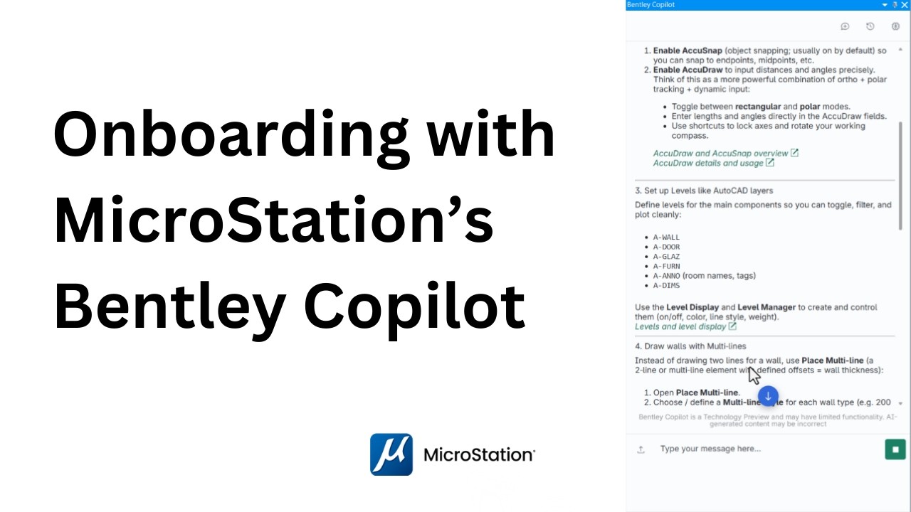 What's New in MicroStation 2026: Onboarding with Bentley Copilot