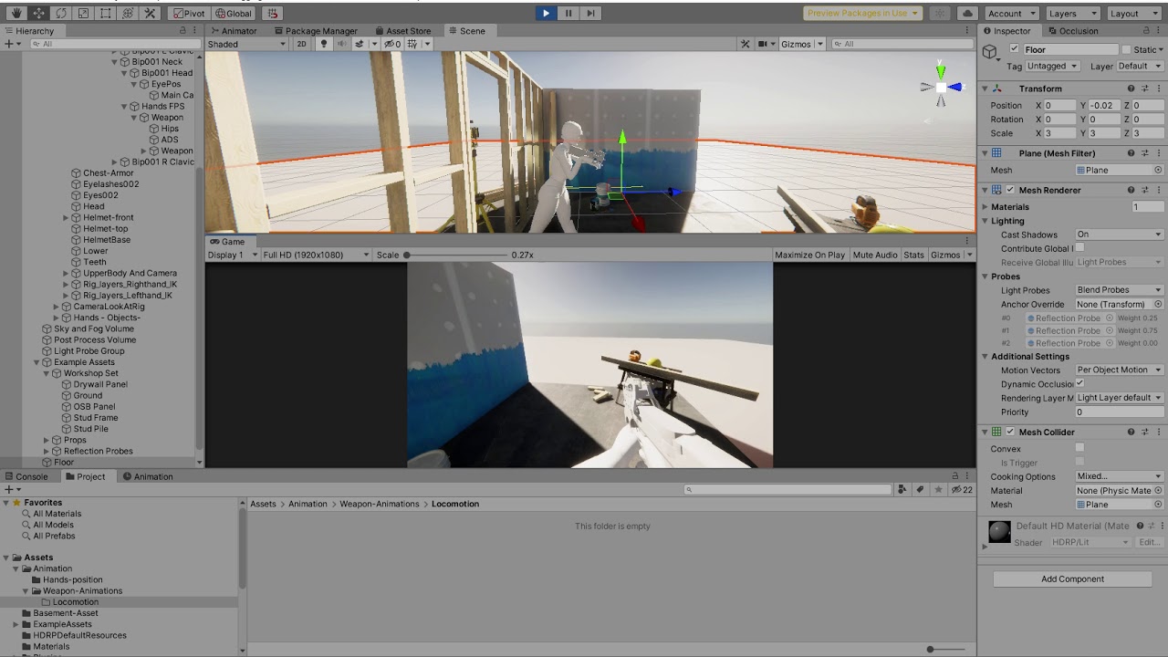 Unity -  Animation Rigging test - no script