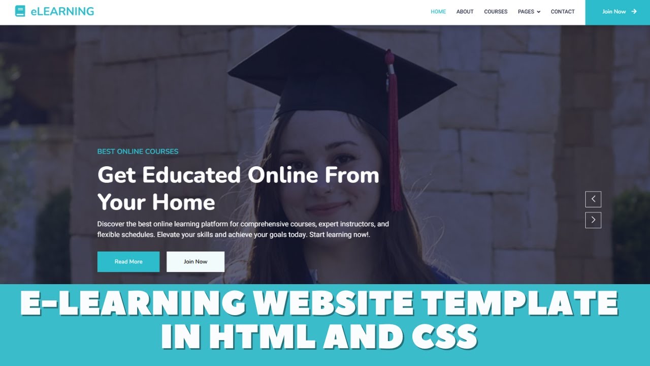 Creating an Interactive eLearning Website from Scratch using HTML and CSS | Source code