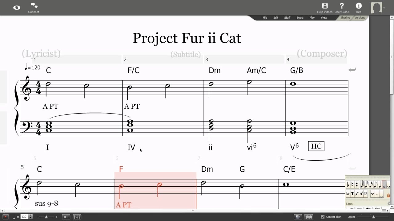 Theory 1 music project in Noteflight PT 2