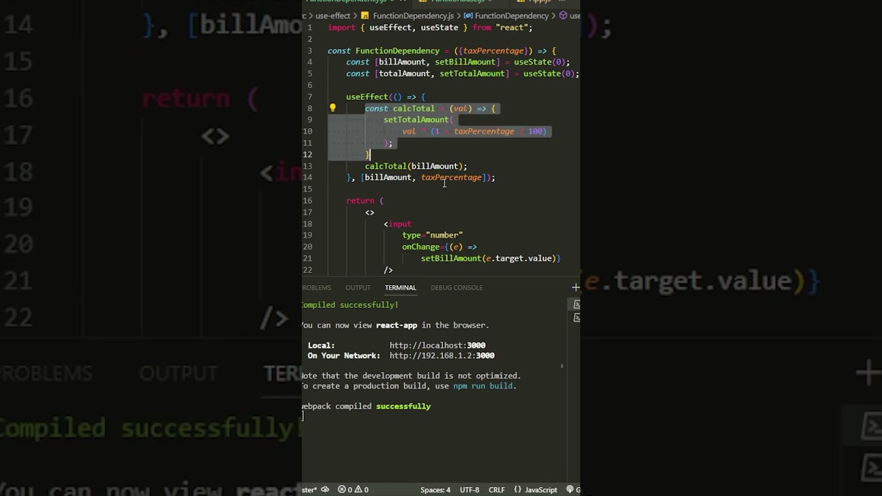 React useEffect function as a dependency