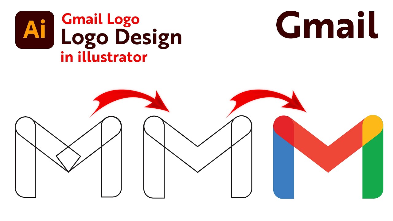 How to Create a Gmail  Logo in Illustrator  Tutorial | Gmail Logo Design | Adobe Illustrator