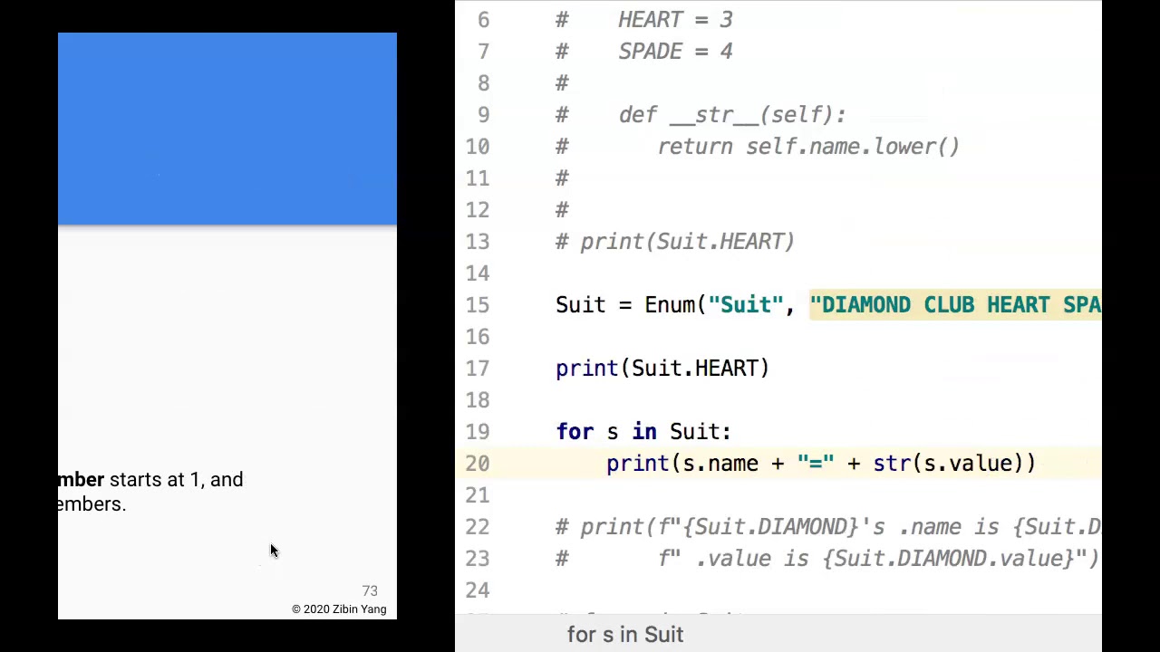 CS3B, Week 1, More Python enum