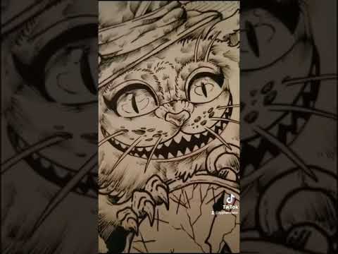 #AliceInWonderland, Cheshire Cat Time Tattoo design.