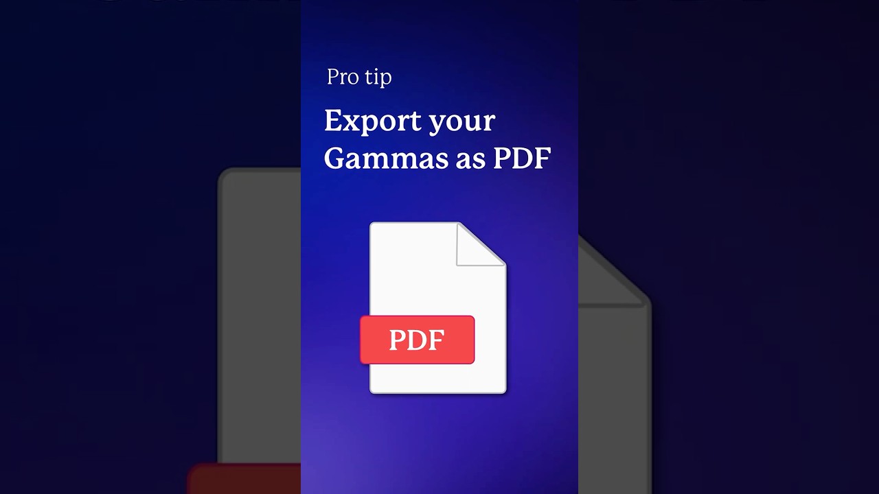 How to export your Gammas as a PDF