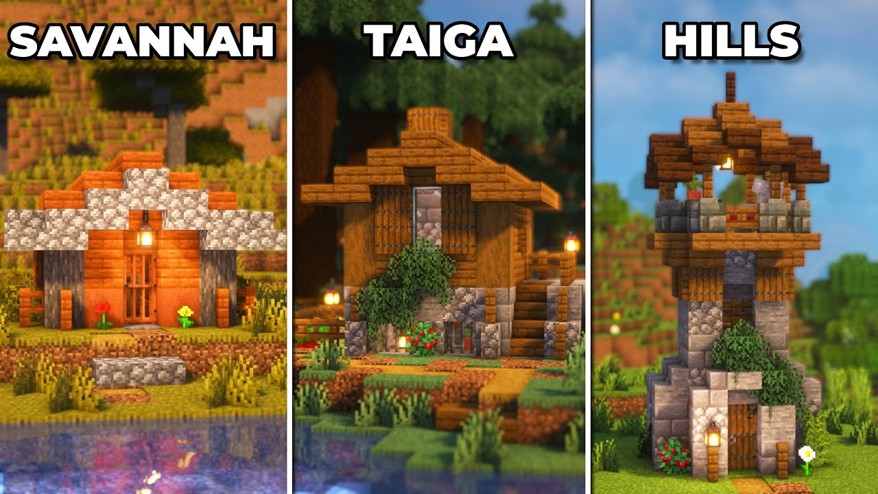 Minecraft: 3 Starter Houses in 3 Different Biomes - マイクラビルダーズ