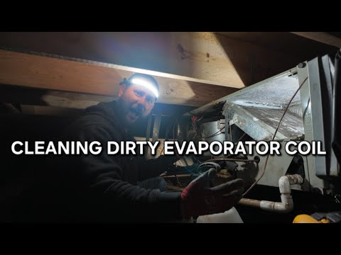 How I Cleaned a Super Dirty AC Coil in a Tiny Crawl Space!