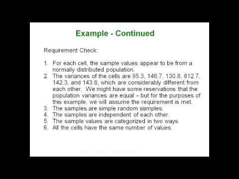 Statistics - Two Way ANOVA