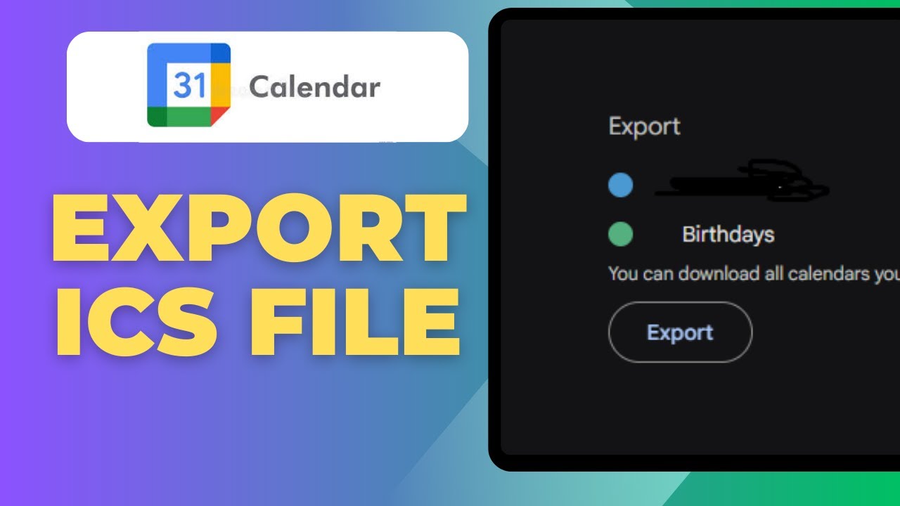 How To Export A Google Calendar ICS File
