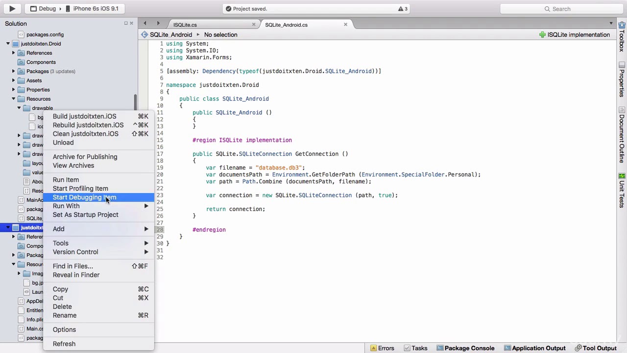 003 Database access code   How to get a cross platform SQLite Database connection