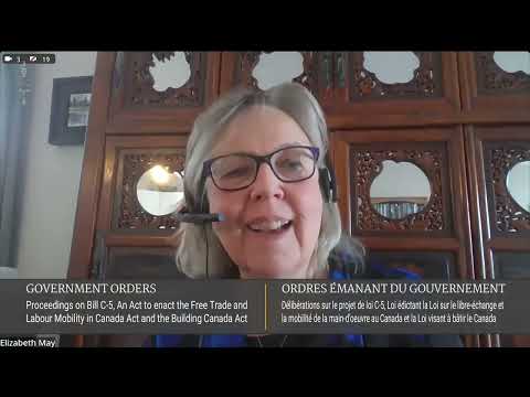 Elizabeth asks Conservative colleague why she supports swift passage of Bill C-5 despite issues